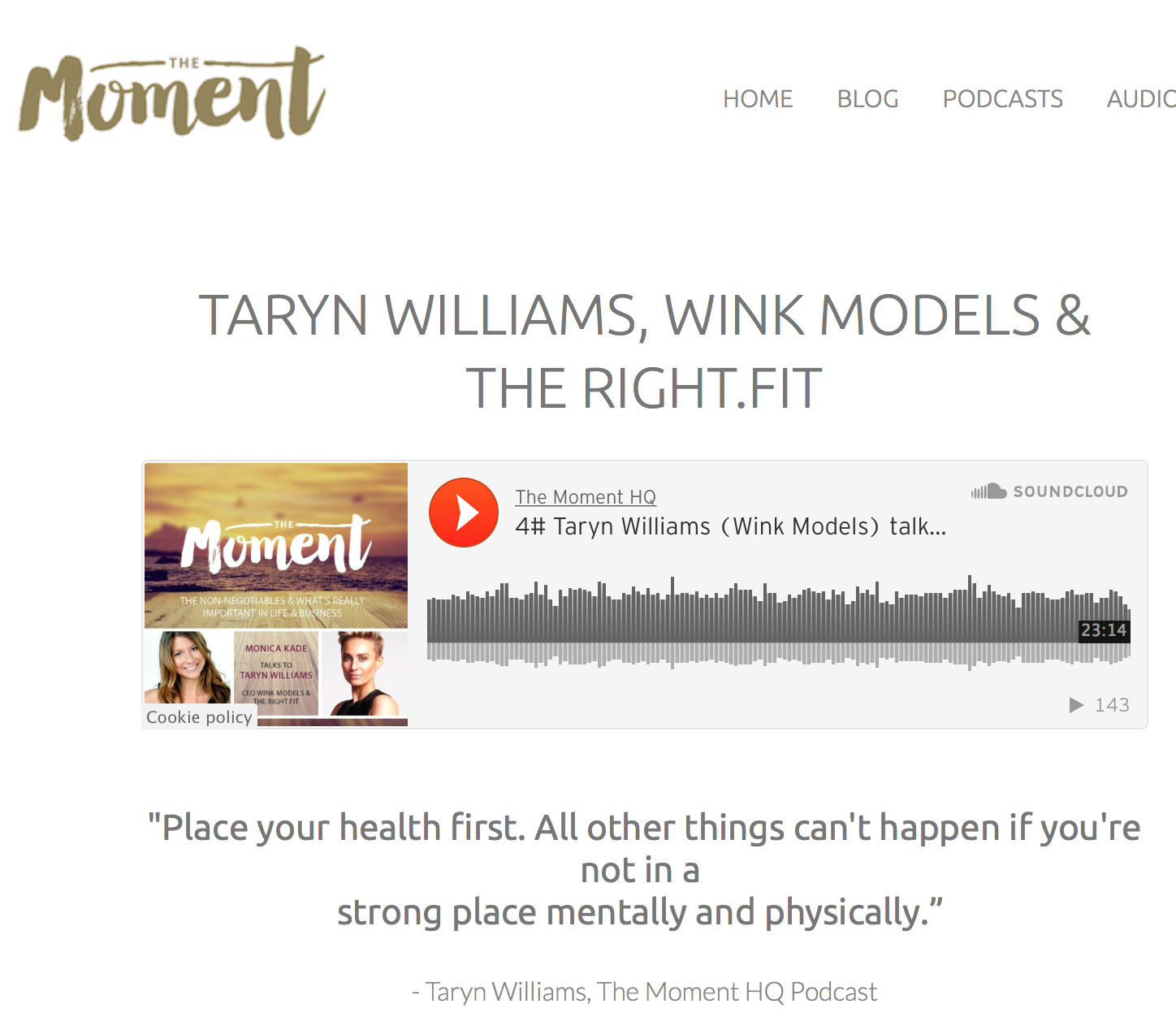 Taryn Williams, WINK Models & TheRight.Fit - WINK Models